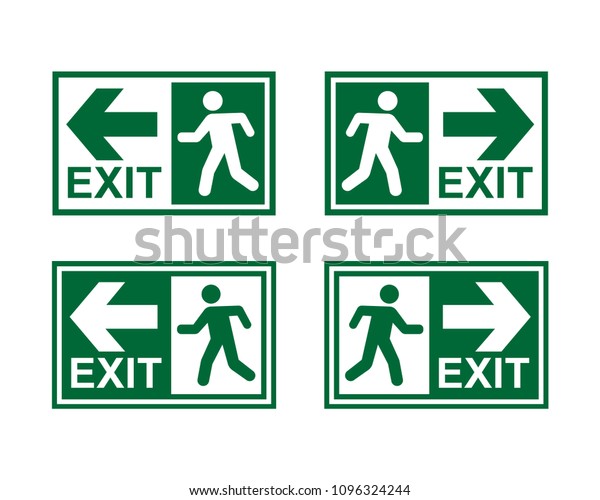 Fire Escape Left Right Signs Vector: vector de stock (libre de regalías ...
