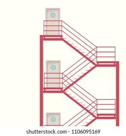 Fire Escape Vector Door Vector Free Stock Vector (Royalty Free ...