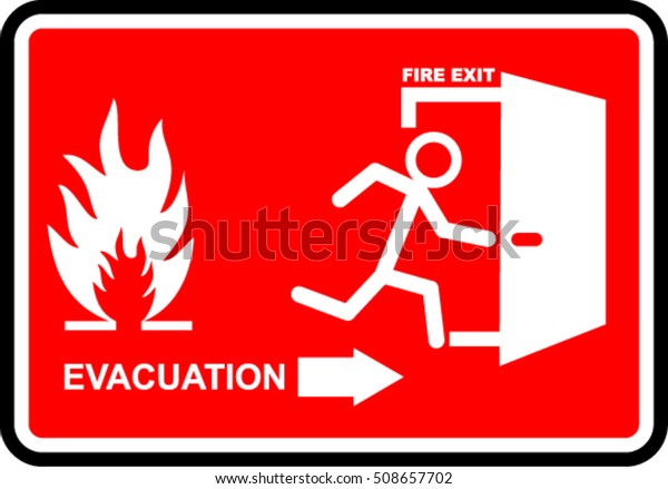 Fire Evacuation Sign Stock Vector (Royalty Free) 508657702 | Shutterstock