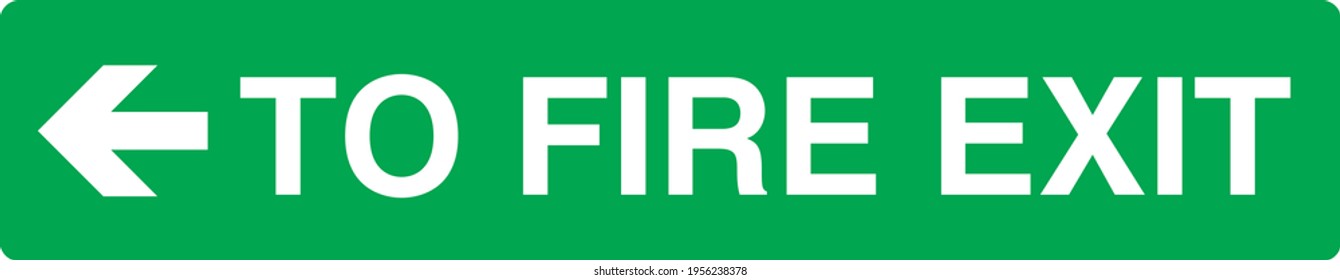 Fire Exit Left Green White Sign Stock Vector (Royalty Free) 1956238378 ...