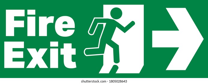 Fire Exit Sign Run Towards Door: เวกเตอร์สต็อก (ปลอดค่าลิขสิทธิ์ ...