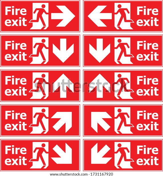 Fire Exit Sign Vector Illustration Stock Vector (Royalty Free ...