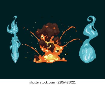 Fire Explosion Water Icons Stock Vector (Royalty Free) 2206423021 ...