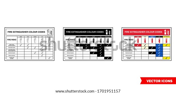 Fire Extinguisher Colour Codes Fire Extinguisher Stock Vector (Royalty ...