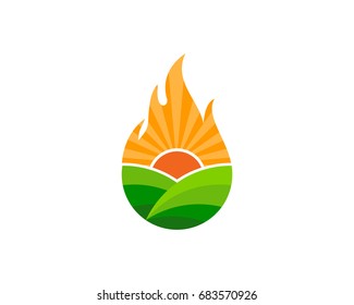 Fire Farm Icon Logo Design Element Stock Vector (Royalty Free ...
