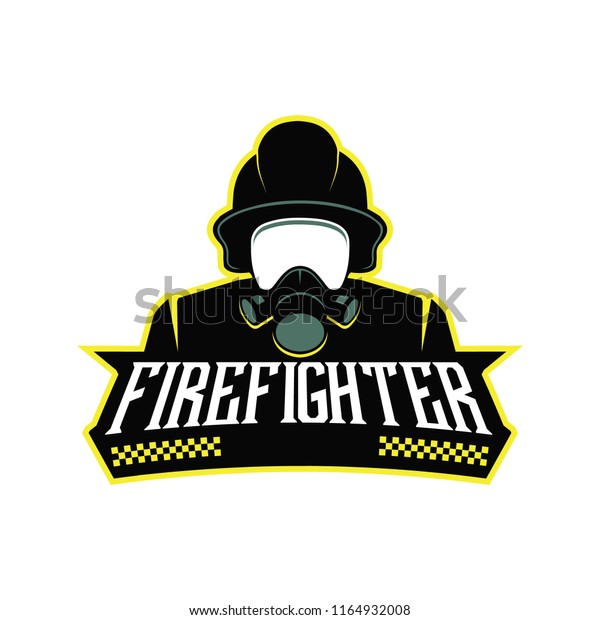 Fire Fighter Logo Mascot Illustration Vector: เวกเตอร์สต็อก (ปลอดค่า ...