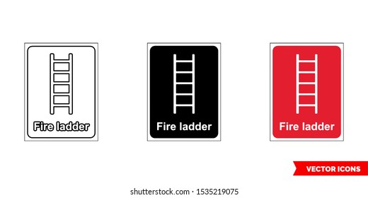 Fire Fighting Sign Fire Ladder Icon Stock Vector (Royalty Free ...
