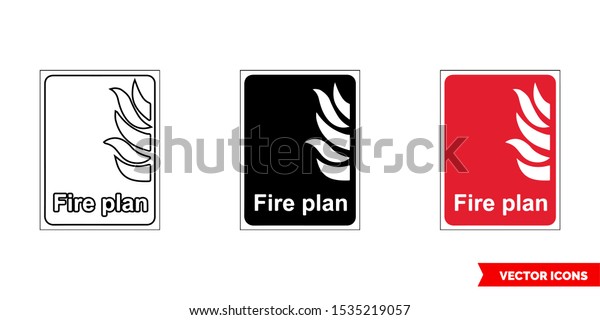 Fire Fighting Sign Fire Plan Icon Stock Vector (Royalty Free ...
