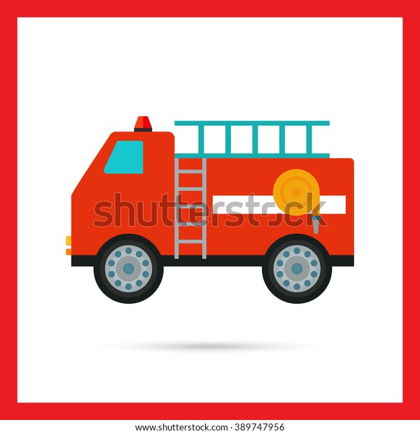Fire Fighting Vehicle Icon Stock Vector (Royalty Free) 389747956 ...