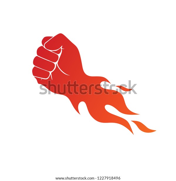 Fire Fist Logo Vector Stock Vector (Royalty Free) 1227918496 | Shutterstock