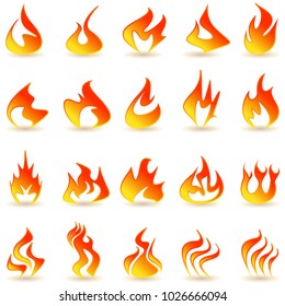 Fire Flames Set Vector Icons Stock Vector (Royalty Free) 1470551126 ...