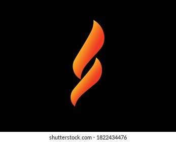 Fire Flame Letter Logo Design Vector Stock Vector (Royalty Free ...