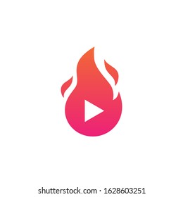 Fire Flame Play Logo Vector Icon Stock Vector (Royalty Free) 1628603251 ...