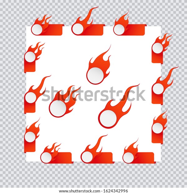 Fire Flame Sale Tags Set Vector Stock Vector (Royalty Free) 1624342996 ...
