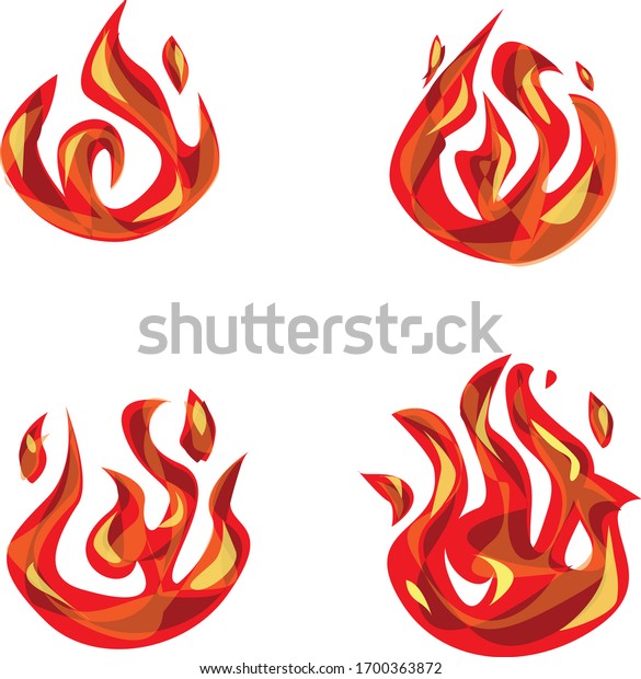 Fire Flame Vector Set Design Stock Vector (Royalty Free) 1700363872 ...