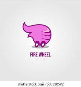 Fire Flame Wheel Purple Template Emblem Stock Vector (Royalty Free ...