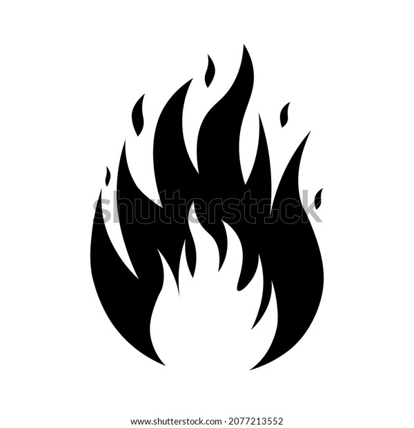 Fire Flames Black Sign Design On Stock Vector (Royalty Free) 2077213552 ...