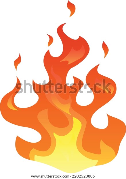 Fire Flames Bright Fireball Cartoon Campfire Stock Vector (Royalty Free ...