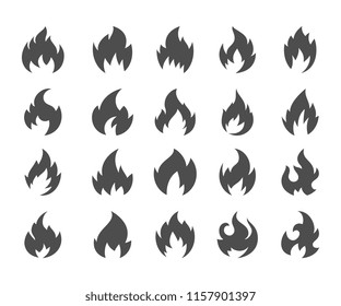 Fire Flames Icons Set Stock Vector (Royalty Free) 1157901397 | Shutterstock