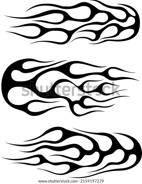 Fire flames isolated template. Tribal vector design. Car stickers. Icon ...