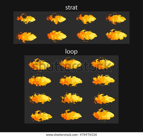 Fire Flamethrower Sprite Sheet Game Cartoon Stock-vektor (royaltyfri ...