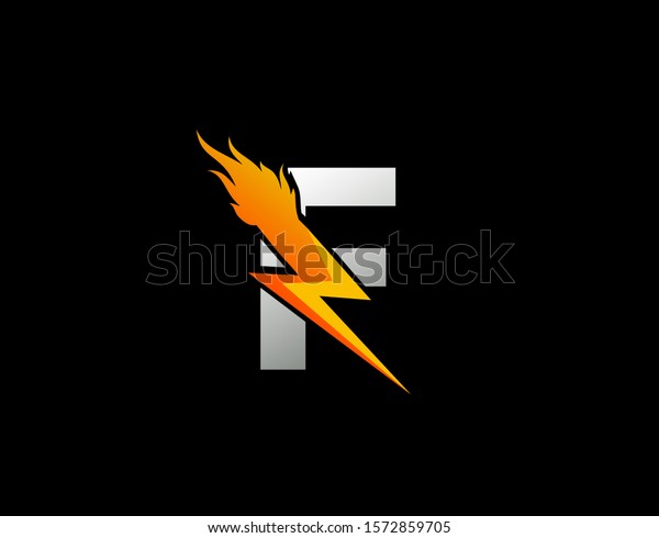 Fire Flash F Letter Logo Icon Stock Vector (Royalty Free) 1572859705