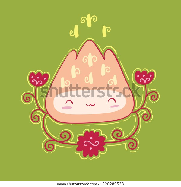Fire Flower Cute Illustration Postcard Stock Vector (Royalty Free ...