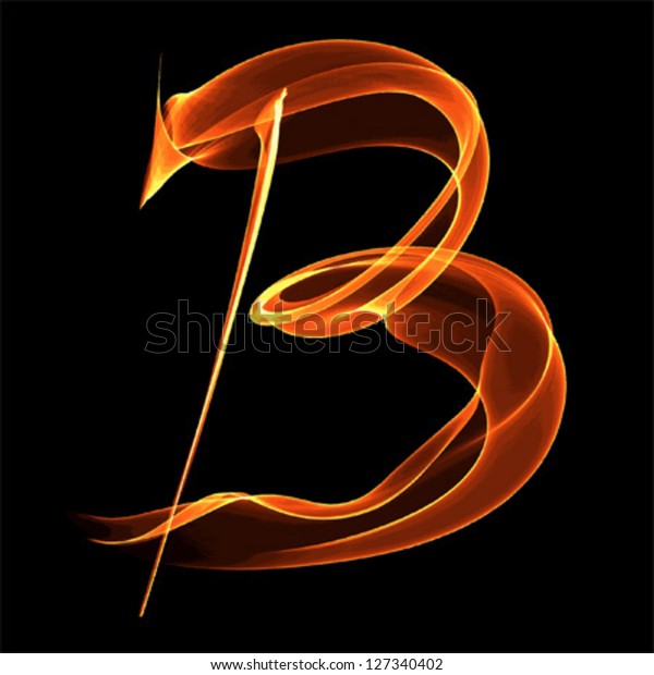 Fire Font Letter B On Black Stock-vektor (royaltyfri) 127340402 ...