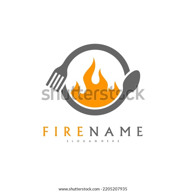 Fire Food Logo Template Hot Food Stock Vector (Royalty Free) 2205207935 ...