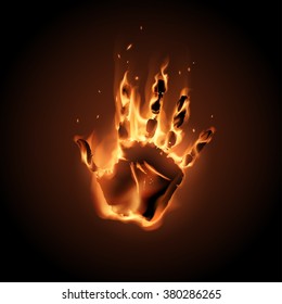 Fire Hand Illustration Stock Vector (Royalty Free) 380286265 | Shutterstock