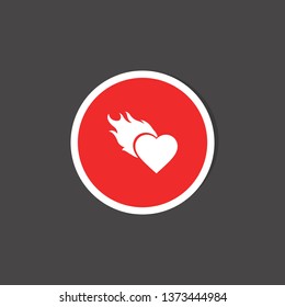 Fire Heart Icon Stock Vector (Royalty Free) 1373444984 | Shutterstock
