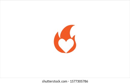 Burning Heart Logo Stock Vector (Royalty Free) 793761358