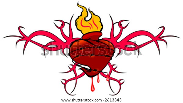 Fire Heart Symbol Stock Vector (Royalty Free) 2613343 | Shutterstock