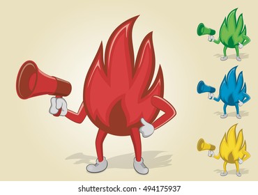 Fire Holding Megaphone Stock Vector (Royalty Free) 494175937 | Shutterstock