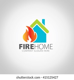 Fire Home Logo Stock Vector (Royalty Free) 415125427 | Shutterstock