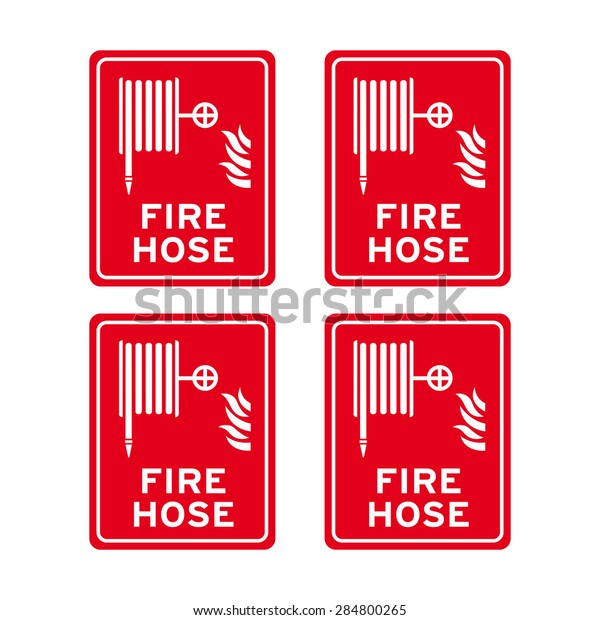 Fire Hose Reel Extinguisher Sign Vector Stock Vector (Royalty Free ...