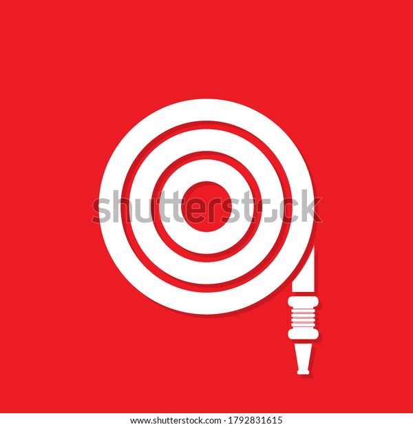 Fire Hose Reel Icon On Red Stock Vector (Royalty Free) 1792831615 ...