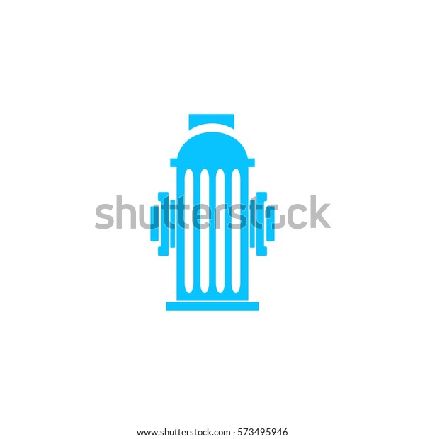Fire Hydrant Icon Flat Blue Pictogram Stock Vector (Royalty Free ...