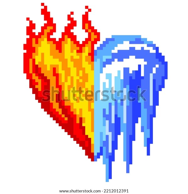 Fire Ice Heart Shaped Illustration Vector Stock Vector (Royalty Free ...