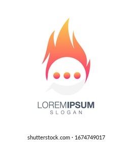 Fire Icon Chat Colorful Logo Design Stock Vector (Royalty Free ...