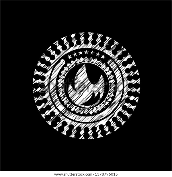 Fire Icon Drawn Chalkboard Texture Stock Vector (Royalty Free ...