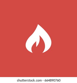 Fire Icon Sign Design Red Background Stock Vector (Royalty Free ...