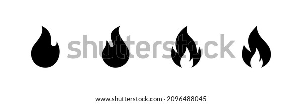 Fire Icons Set Fire Sign Symbol Stock Vector (Royalty Free) 2096488045 ...