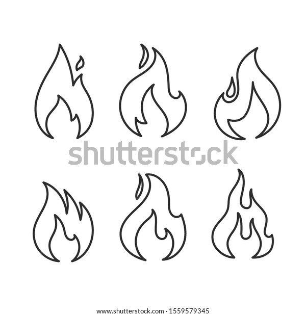 Fire Icons Vector Set Isolated On Stock Vector (Royalty Free) 1559579345