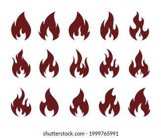 Fire Icons Vector Set Silhouette Fire Stock Vector (Royalty Free ...