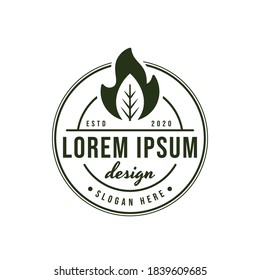 Fire Leave Vintage Logo Design Stock Vector (Royalty Free) 1839609685 ...