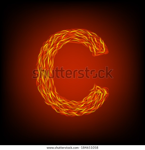 Fire Letter C Vector Illustration Stock Vector (Royalty Free) 184651058 ...