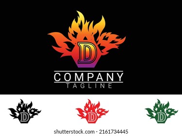 Fire Letter D Sticker Logo Icon Stock Vector (Royalty Free) 2161734445 ...
