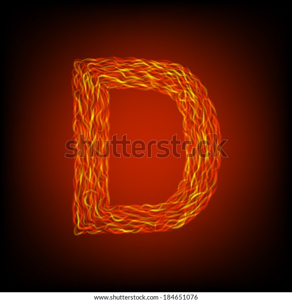 Fire Letter D Vector Illustration Stock Vector (Royalty Free) 184651076 ...