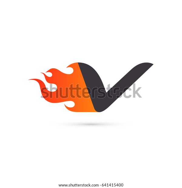 Fire Letter V Logo Template Isolated Stock Vector (Royalty Free ...